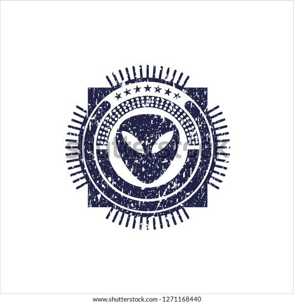 Blue Alien Icon Rubber Seal Texture Stock Vector (Royalty Free ...