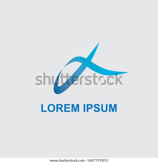 Blue Alpha Logo Curving Line Simple Stock Vector (Royalty Free ...