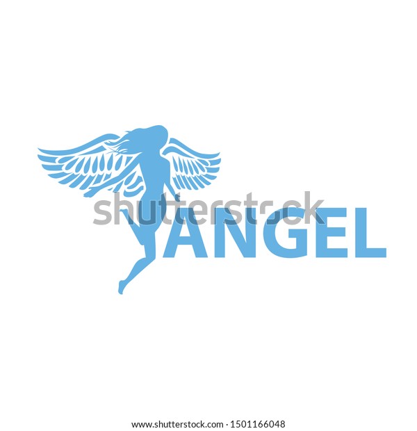 Blue Angel Vector Logo Template: vector de stock (libre de regalías ...