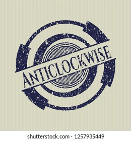 Blue Anticlockwise Rubber Grunge Texture Stamp Stock Vector (Royalty ...