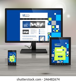 Blue Application Template Design Corporate Identity Stock Vector ...
