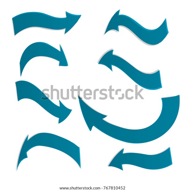 Blue Arrow Icon Collection Set Isolated Stock Vector (Royalty Free ...