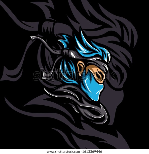 Blue Assassin Shadow Mascot Logo Gaming Stock Vector (Royalty Free ...