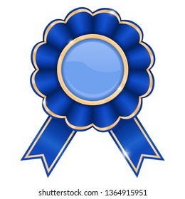 Blue Award Badge Vector 3d Illustration Stock Vector (Royalty Free ...