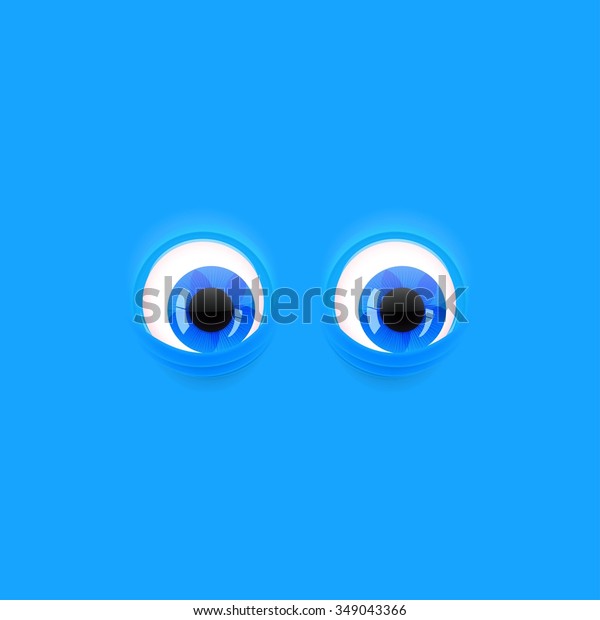 Blue Background Cartoon Eyes Blue Stock Vector (Royalty Free) 349043366 ...