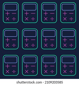 Blue Background Colorful Calculators Stock Vector (Royalty Free ...