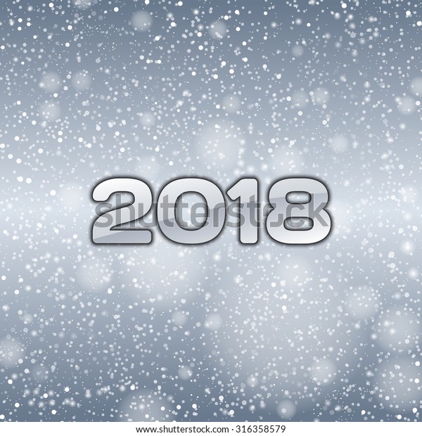 Blue Background Falling Snow Numbers 2018 Stock Vector (Royalty Free ...