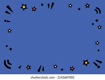 Blue Background Frame Pop Stars Glitter Stock Vector (Royalty Free ...