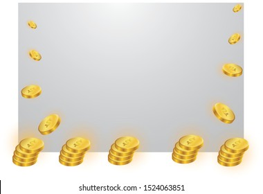 Blue Background Gold Coins Vector Stock Vector (Royalty Free) 1524063851