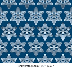 Blue Background Seamless Sacred Pattern Silver Stock Vector (Royalty ...