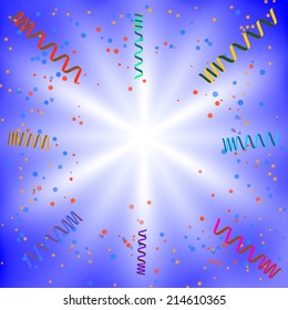 Blue Background Shiny Streamers Confetti Vector Stock Vector (Royalty ...