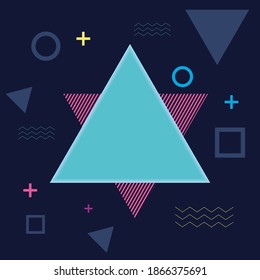 Blue Background Square Triangle Shape Combination Stock Vector (Royalty ...