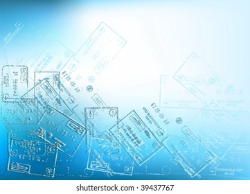 Blue Background Stamps Stock Vector (Royalty Free) 39437767 | Shutterstock