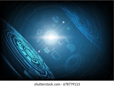 Blue Background Technology Concept Illustration Vector Stock Vector ...