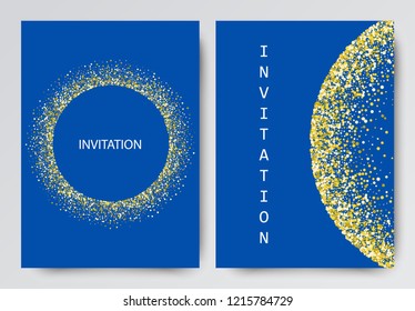 Blue Backgrounds Invitation Set Two Blue Stock Vector (Royalty Free ...
