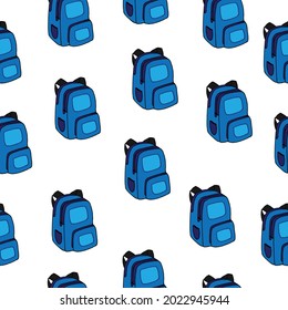 Blue Backpack Illustration On White Background Stock Vector (Royalty ...