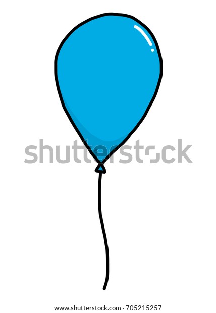 Blue Balloon Cartoon Vector Illustration Hand Stock Vector (Royalty ...