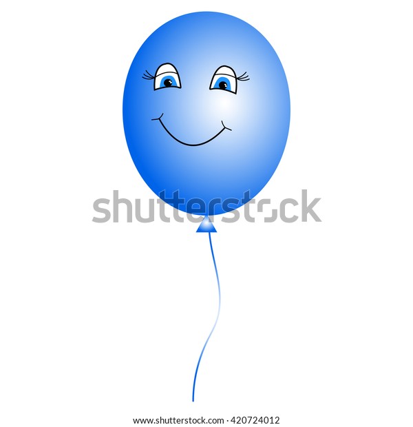 Blue Balloon Smiley Smiling Balloon Cartoon Stock Vector (Royalty Free ...