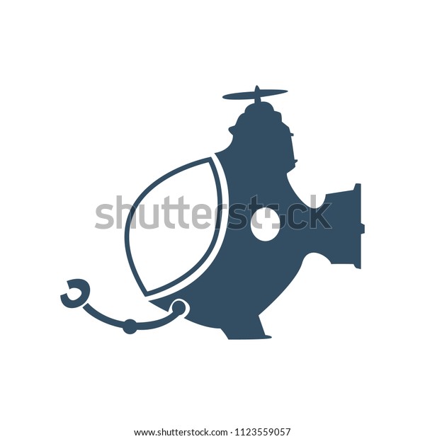 Blue Bathyscaphe On White Background Vector Stock Vector (Royalty Free ...