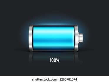 Blue Battery Full Charge Lighting Vector Stock Vector (Royalty Free ...