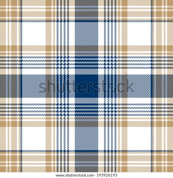 Blue Beige White Checkered Plaid Seamless Stock Vector (Royalty Free ...