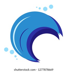 Blue Big Wave On White Background Stock Vector (Royalty Free ...