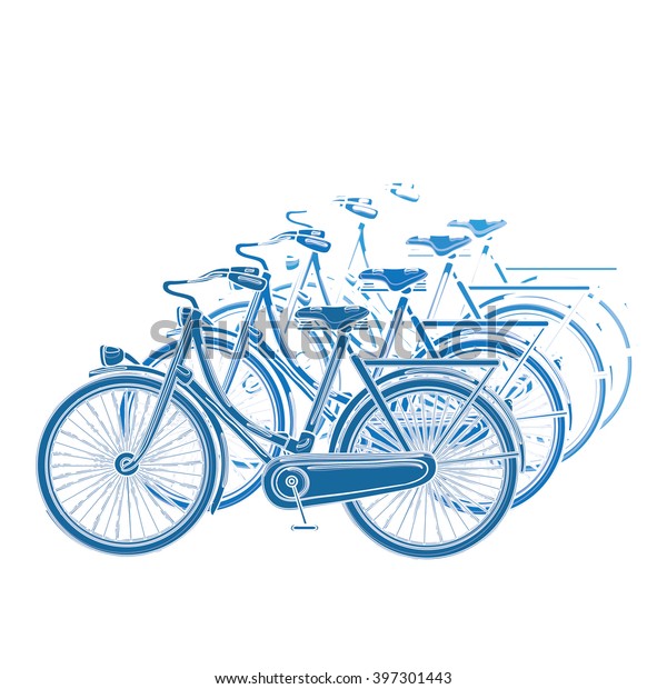 Blue Bike Vector On White Background Stock Vector (Royalty Free) 397301443