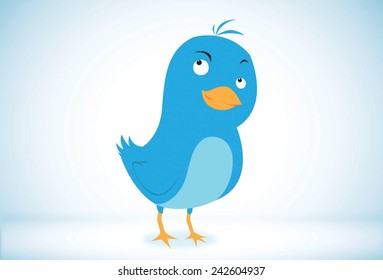 Illustration Vector Graphic Cute Blue Bird Stock Vector (Royalty Free ...