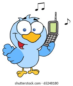 Blue Bird Cell Phone Stock Vector (Royalty Free) 65248180 | Shutterstock