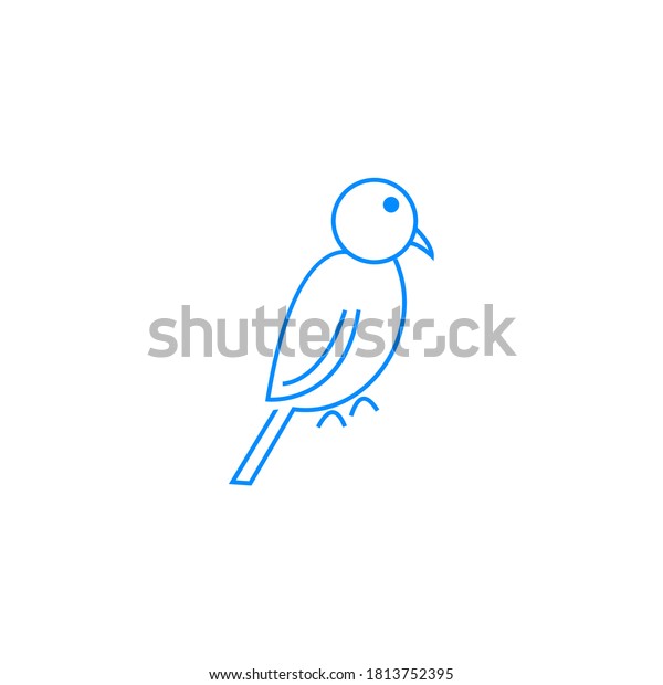 Blue Bird Line Logo Vector Icon Stock Vector (Royalty Free) 1813752395 ...