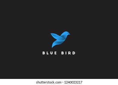 Blue Bird Logo Vector Abstract Design Stock Vector (Royalty Free ...