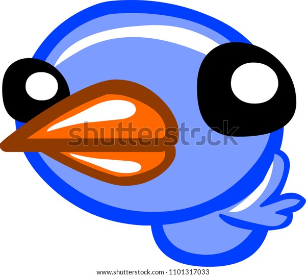 Blue Birdie Vector Drawing Stock Vector (Royalty Free) 1101317033 ...