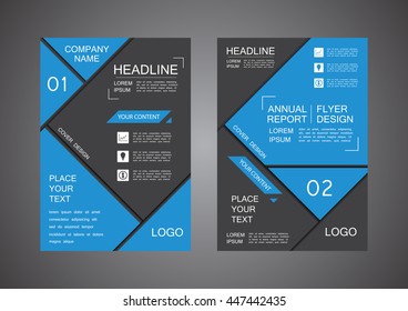 Blue Black Triangle Cover Design Annual Stock Vector (Royalty Free ...