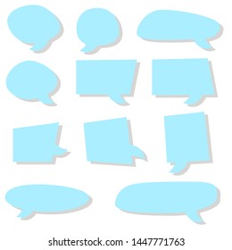 Blue Blank Cartoon Speech Bubbles Shadow Stock Vector (Royalty Free ...