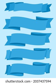 Blue Blank Ribbons Collection Set Vector Stock Vector (Royalty Free ...