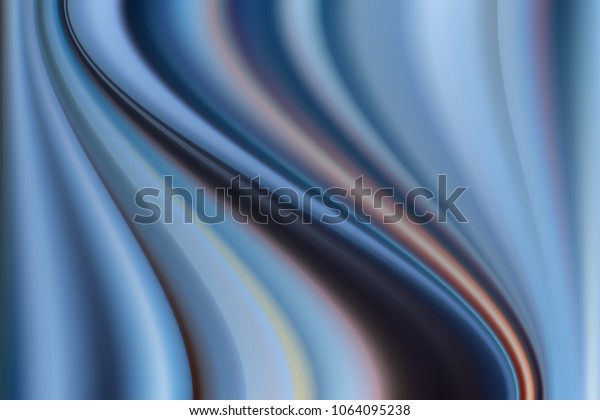Blue Blurry Waves Curved Lines Background Stock Vector (Royalty Free ...