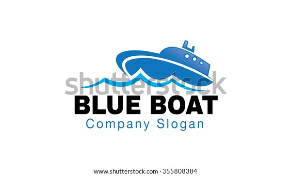 Blue Boat Logo Design Illustration Stock Vector (Royalty Free ...