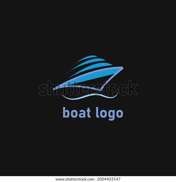 Blue Boat Logo Design Template Stock Vector (Royalty Free) 2004403547 ...