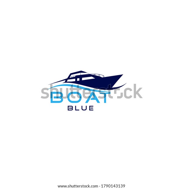 Blue Boat Logo Design Vector Stock Vector (Royalty Free) 1790143139 ...