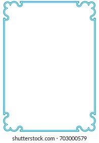 Blue Border Frame Vector Vintage Stock Vector (Royalty Free) 703000579 ...