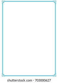 Blue Border Frame Vector Vintage Stock Vector (Royalty Free) 703000627 ...