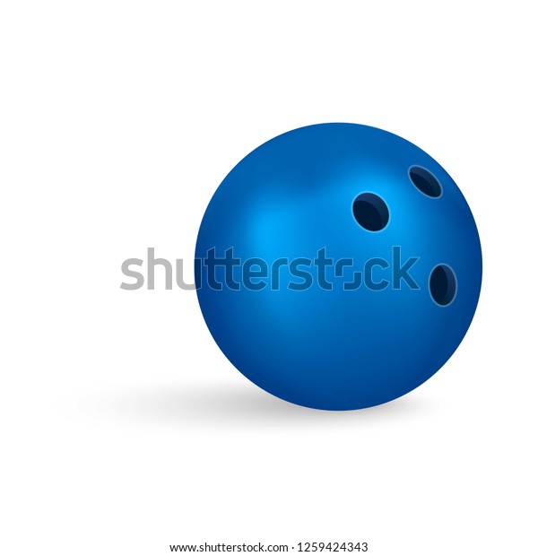 Blue Bowling Ball Icon Realistic Illustration Stock Vector (Royalty ...