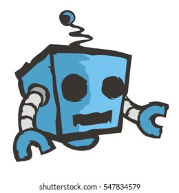 Blue Box Robot Stock Vector (Royalty Free) 547834579 | Shutterstock
