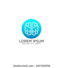 Brain Logo Template Line Art Logo Stock Vector (Royalty Free) 1057635977