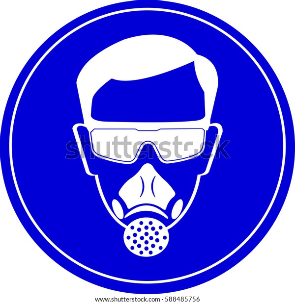 Blue Breathing Mask Required Sign Stock Vector (Royalty Free) 588485756