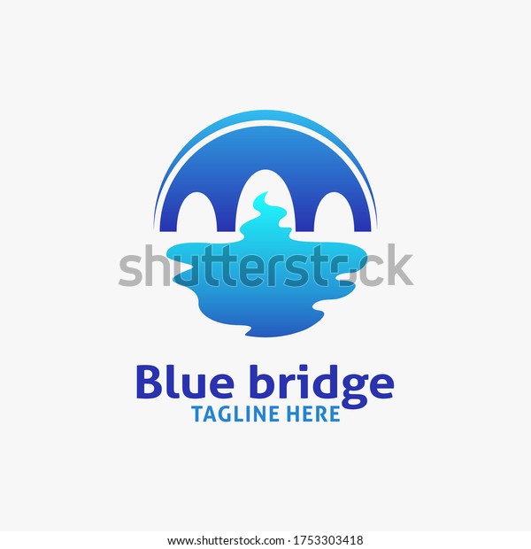 Blue Bridge Logo Design Inspiration Stock Vector (Royalty Free ...