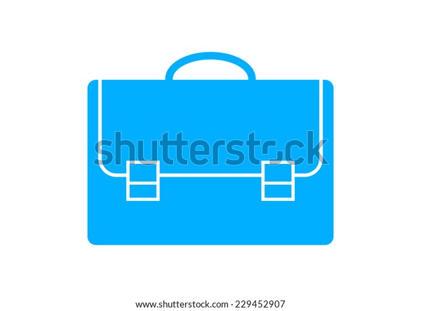 Blue Briefcase Icon On White Background Stock Vector (Royalty Free ...