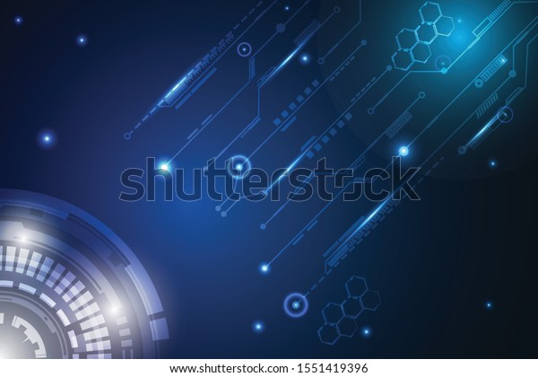 Blue Bright Hi Tech Backgroundfuturistic Conceptvector Stock Vector ...