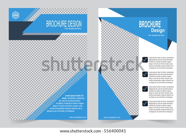Blue Brochure Template Flyer Design Abstract Stock Vector (Royalty Free ...