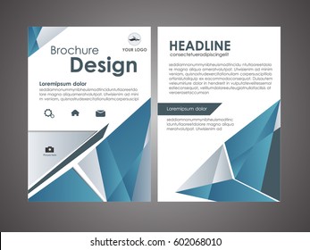 Blue Brochure Template Flyers Leaflets Letters Stock Vector (Royalty ...